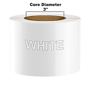 Premium Vinyl Label Tape for DuraLabel 9000 / Kodiak, LabelTac 9, VnM 8, SafetyPro 9G and Viscom ProMax 9, White, 4" x 150'