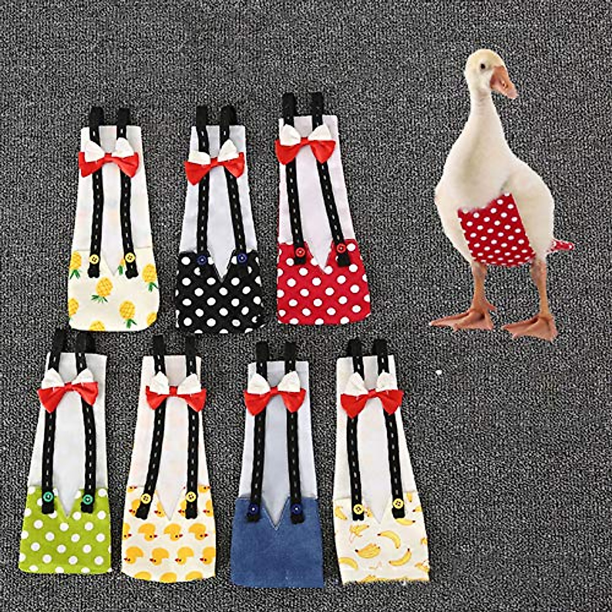 ABCD Chicken Diapers, Duck Diapers, Adjustable Chicken Diapers, Washable and Reusable, Chicken Costumes with Bows (Banana, M)