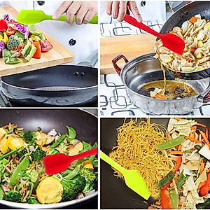 Silicone Spatulas, 11 inch Rubber Spatula Heat Resistant Seamless One Piece Design Non-Stick Flexible Scrapers Baking Mixing Tool (4 Piece)