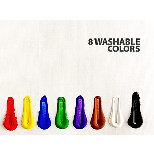 milo Tempera Paint Set of 8 Colors | 16 oz Bottles | Made in the USA | Washable and Non-Toxic Art & Craft Poster Primary Finger Paints for Artists, Kids, & Hobby Painters