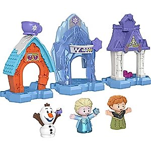 Disney Frozen Toddler Toys Little People Snowflake Village Playset With Anna Elsa & Olaf Figures For Ages 18+ Months