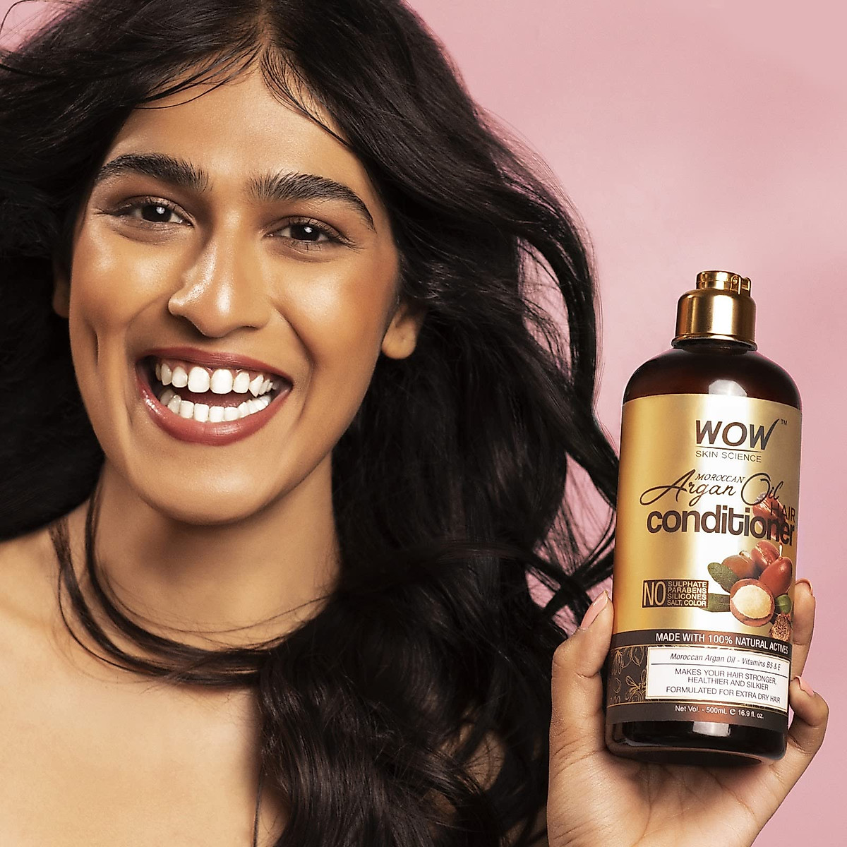 WOW Skin Science Moroccan Argan Oil Hair Conditioner Increase Gloss, Hydration, Shine - Reduce Itchy Scalp, Dandruff & Frizz - No Parabens or Sulfates - All Hair Types (16.9 Fl Oz (Pack of 1))