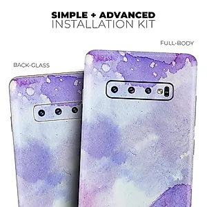 DesignSkinz Blue 4 Absorbed Watercolor Texture Protective Vinyl Decal Wrap Skin Cover Compatible with The Samsung Galaxy S20 (Screen Trim & Back Glass Skin)