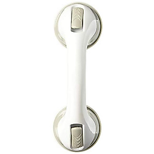 Safe-er-Grip Safe-er-Grip Changing Lifestyles Suction Cup Grab Bars for Bathtubs & Showers; Safety Bathroom Assist Handle, White & Grey, 12 inches