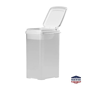 Buddeez Flour and Sugar Container All Purpose Kitchen Organization and Storage Unit, 4 Quart, White