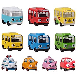 Tayo Mini Cars Toy for Kids - Metal Tayo The Little Bus and Friends Police car(Pat), Taxi(Nuri), Heart, Tayo, Rogi, Rani, Gani, BongBong, Kinder, Speed, Limited Toddlers and Kids Birthday Gift