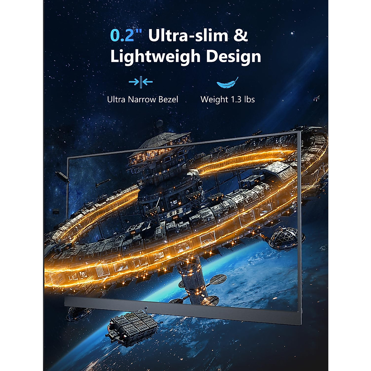 MAGICRAVEN 165Hz Portable Gaming Monitor, 16" 1920x1200 500 Nits Laptop Monitor, Second Computer Display with Speakers, Dual Screen Travel Monitor for PC Phone PS5/4 Xbox Switch