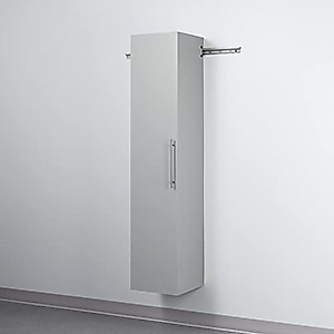 Prepac HangUps Narrow Wall Mounted Garage Storage Cabinet, Tall Storage Organizer Cabinet, 15" W x 72" H x 16" D, Light Gray