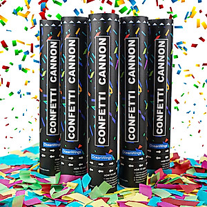 Biodegradable Confetti Cannon Party Poppers - 5 Pack Party Poppers Confetti Shooters for Birthday Graduation Wedding New Years Eve Celebration Office Prank, Large Confetti Cannon