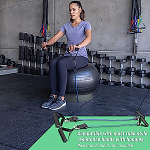 GoSports Hub 360 Yoga Ball Base - Universal Stability Stand for Fitness Balls - Charcoal, Green, or Blue