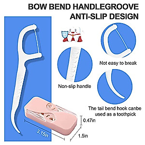 Portable Dental Floss Picks Refillable Dispenser,Travel Reusable Glide Floss Pink Case Toothpick Flosser Sticks Holder for Teeth Cleaning,Purse,Bathroom,Adults,Braces,Kids,Personal Care Products,Car