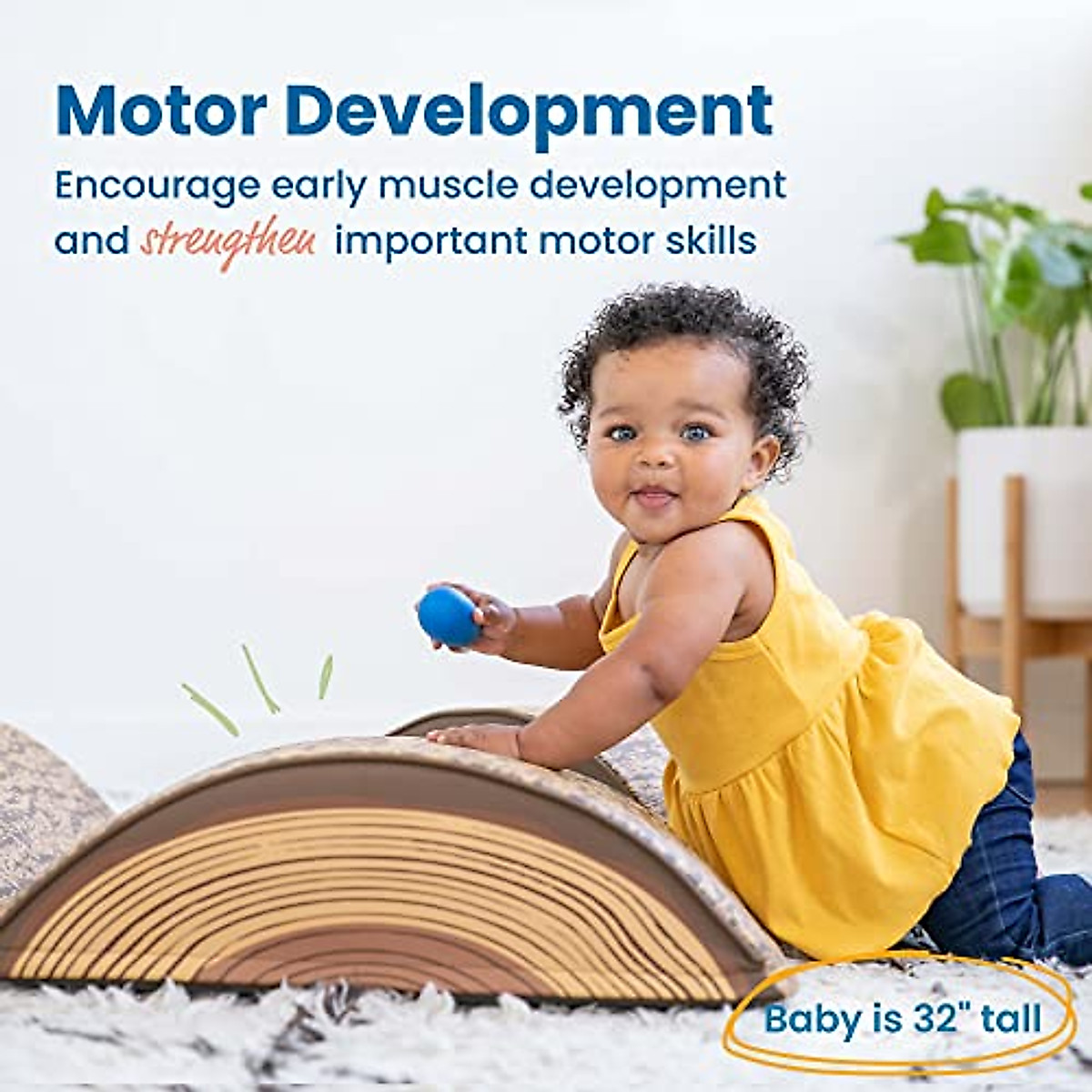 ECR4Kids SoftZone Tree Log Climber Set, Balance Builders, Chocolate, 3-Piece