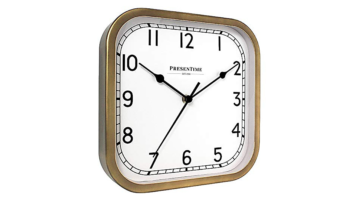 Vintage 10" Anton Square Clock - Silent & Elegant