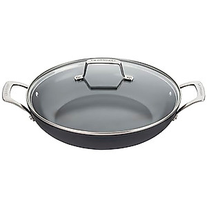 Le Creuset Essential Non-stick Ceramic Shallow Braiser with Glass Lid, 3.9 qt.​