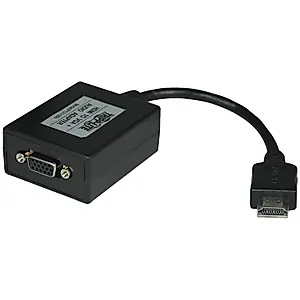 Tripp Lite HDMI to VGA Video Adapter Converter Cable Extender, Male-to-Female, 4K @ 30Hz HD Resolution, Extend up to 100 Feet, White, 6-inch Cord, 3-Year Warranty(P131-06N)