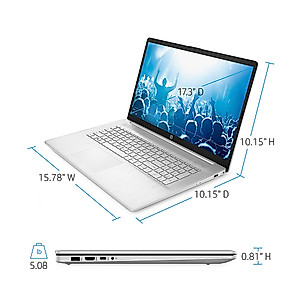 HP 2021 17.3" HD+ Touchscreen Laptop, AMD Ryzen 5-5500U(6-core) Processor, 12GB DDR4 RAM, 1TB HDD, AMD Radeon Graphics, HD Audio, HD Webcam, Numeric Keypad, HDMI, Win10, Silver, 32GB USB Card