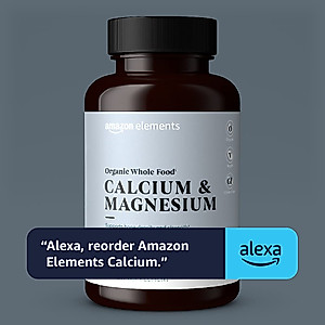 Amazon Elements Organic Whole Food Calcium & Magnesium, 90 tablets
