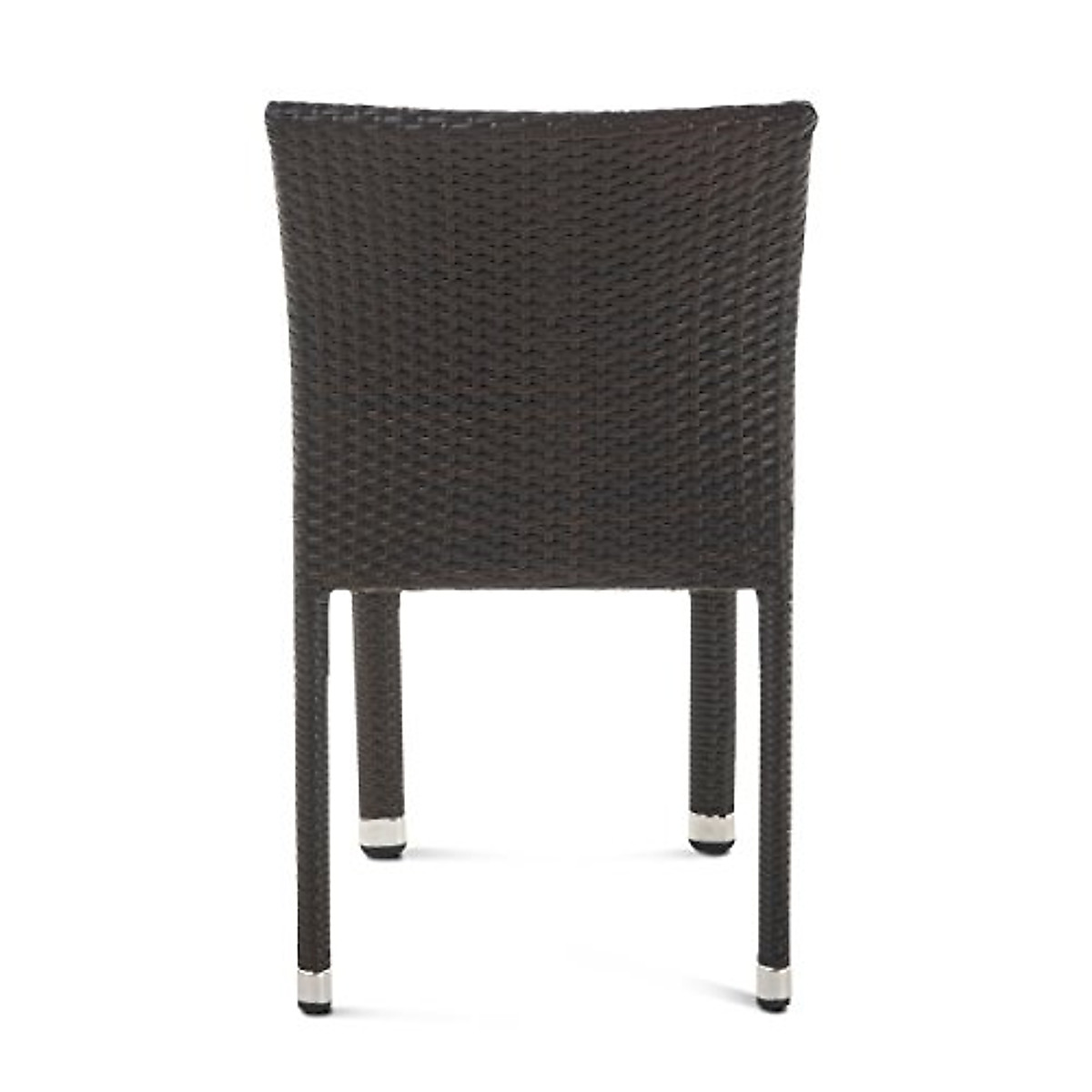 Christopher Knight Home Dover Outdoor Wicker Armless Stacking Chairs with Aluminum Frame, 2-Pcs Set, Multibrown