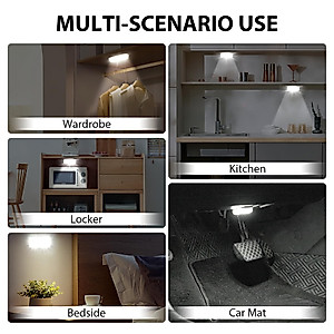 LivTee 2PCS Wireless Small Car LED Lights Interior, USB Rechargeable Car Interior Led Night Light for Car Decor, Car Accessories for Men and Woman (White)