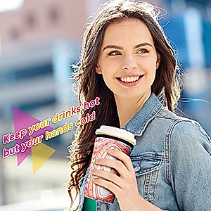 4 Pieces Marble Coffee Cup Sleeves Slim Can Cooler Reusable Neoprene Insulated Cup Sleeves Cup Cover Holders Water Bottles Cup Sleeves Non-Slip Drink Sleeves for Camping 30-32 oz Cold Hot Beverages