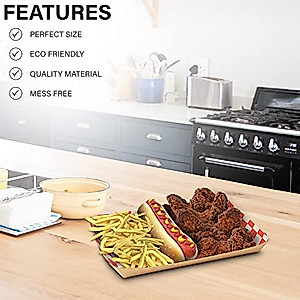 MT Products Red and White Kraft Checkerboard 10 inch School Lunch or Cafeteria Food Tray - Pack of 20 - Size: 10.5” x 7.5” x 1.5” inches Made in The USA