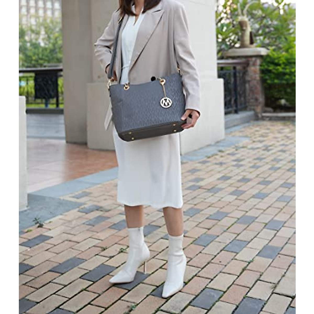 MKF Collection Shoulder Bag for Women, PU Leather Pocketbook Top-Handle Crossbody Purse Tote Satchel Handbag Mustard