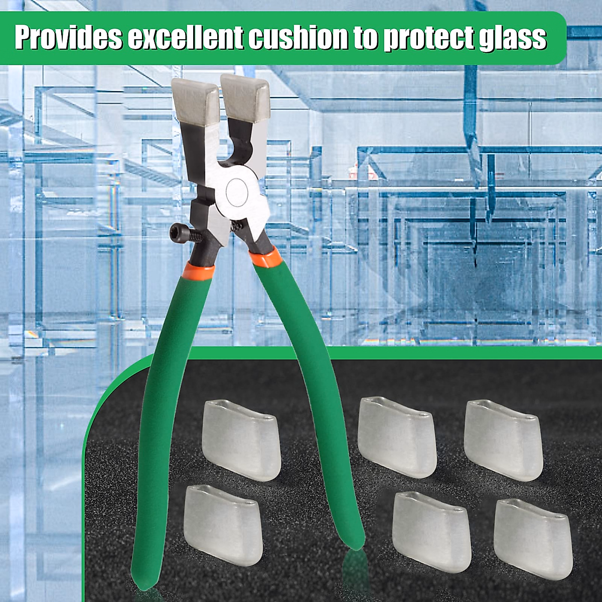 LEONTOOL 8Pcs Replacement Rubber Tips For Glass Breaking Pliers Flat Jaws Tips Key Fob Hardware 1 Inch Key Fob Pliers Attach Rubber Tips Stained Glass Supplies for Hardware Install Labor Day Gifts