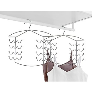 CAXXA 2 PK - Chrome Women's Bra Sport Tank Camisole Top Swim Suit Strap Dress Hanger Closet Organizer