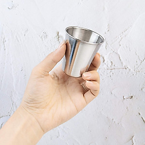 AUEAR, Stainless Steel Shot Glass Espresso Shot Cups Barware Drinking Vessel for Bar Home Restaurant (2.3 Ounce/70 ml, 2 Sets)