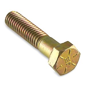 5/16"-18 X 1-1/2 Inch Bolts Hex Head Cap Screw, Grade 8, Partial-Thread, COARSE, Yellow-Zinc (10 Pack)