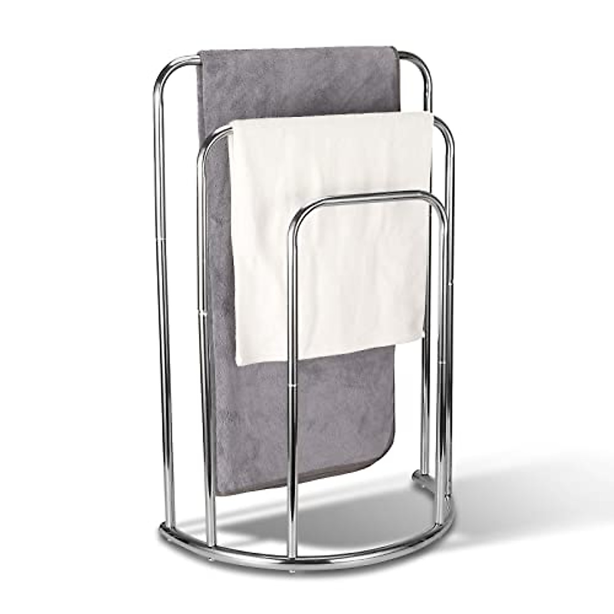 Towel Rack Standing Hand Towel Holder for Bathroom, 3 Tier Stainless Steel Towel Countertop Holder Stand, Waterproof Tower Stand for Bathroom Kitchen Outdoor Chrome Finish