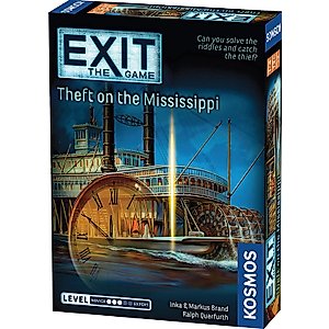 EXIT: Theft on The Mississippi | Escape Room Game in a Box| EXIT: The Game – A Kosmos Game | Family – Friendly, Card-Based at-Home Escape Room Experience for 1 to 4 Players, Ages 12+