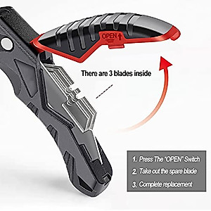 AIRAJ PRO Utility Knife,Heavy Duty Folding Box Cutter,Quick-Change Folding Razor Knife,Pocket Carpet Knife with 13 Sharp SK5 Stainless Steel Blades,Blade Storage Design