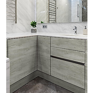 Naphite Grey Wood Wallpaper Peel and Stick Wallpaper Wood Grain Contact Paper for Cabinets Countertops Drawers Self-Adhesive Removable Wallpaper Vinyl Thicken Waterproof Easy to Use&Clean 15.7”×78.7”