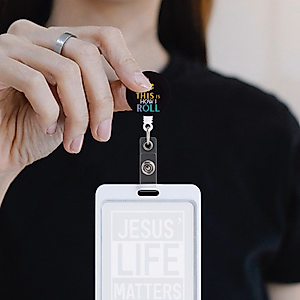 This is How I Roll Roller Skates Badge Reels Retractable ID Badge Clip Personalized Badge Holder with Clear Vinyl Strap