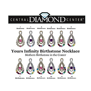 Central Diamond Center Yours Infinity Mother & Child Necklace 1 to12 stones w/ 1.00mm 22" Adj. Chain - Platinum Plated