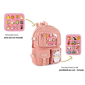 STEAMEDBUN Kawaii Backpack Cute Aesthetic Backpack for Girls,Ita Backpack with Inserts for School (without pins)