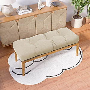 Lokex Bench Cushion,36x14In Thick and Breathable Bench Cushions for Indoor Furniture,Tufting Window Seat Cushions Indoor,Cream