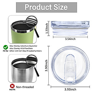 XccMe 40 OZ Tumbler Lids Fit for Stanley Cup,2PACK 100% Leakproof and Spill Proof Splash Replacement 40oz Tumbler Lids,Reusable Tumbler Covers for Stanley and More Coffee Mugs