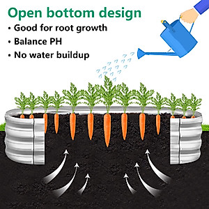 Kettalk 2Pcs Galvanized Raised Garden Bed，6×3×1ft Galvanized Planter Raised Garden Boxes Outdoor, Large Oval Metal Raised Garden Beds for Vegetables,Flowers and Fruits