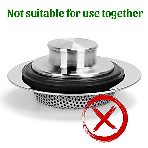 3PCS - Windran Kitchen Sink Drain Strainer and Sink Drain Stopper Set, Upgraded Double-Layer Safe Design for Most Kitchen Sink Drain Basket (4.5 Inch)