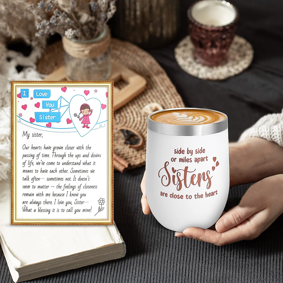 Sister Birthday Gifts - Sister Gifts from Sisters - 9 Pieces Birthday Gifts for Sister - Big Sister Gifts - Unique Gift Baskets for Sisters, Gifts for Sister Mothers Day, Sister Birthday Gifts Ideas