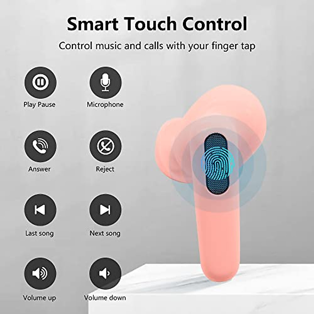 Villepni Bluetooth Wireless Earbuds, Wireless 5.1 Bluetooth Headset, Led Power Display Earphones, IP7 Waterproof Earbud Noise Reduction Microphone, Suitable for Leisure Entertainment/Work