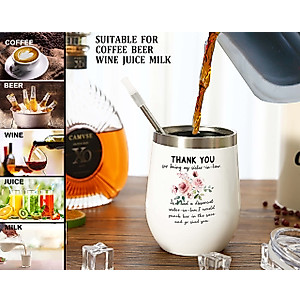 GEANHIL Christmas Birthday Mothers Day Gifts for Sister in Law-Sister in Law Gifts for Women-Thank You Gift for Sister in Law-12oz Tumbler Coffee Mug Cup-Thank You for Being My Sister in Law