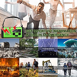 SprGri Weather Radio, 10000mAh Emergency Solar AM/FM/NOAA Radio, Rechargeable, Portable Hand Crank Dynamo Radio, with LED Torch, Reading Lamp, USB Phone Charger, SOS Alarm, for Outdoor Camping Hiking