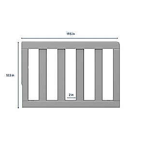 Graco Toddler Guardrail, Safety Guard Rail for Convertible Crib & Toddler Bed, Pebble Gray