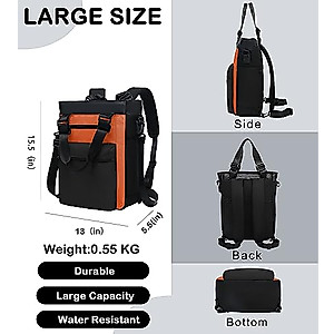 BASICPOWER Backpack Purse for Women Convertible Laptop Tote Work Diaper Bag Nurse Teacher Bag for Travel