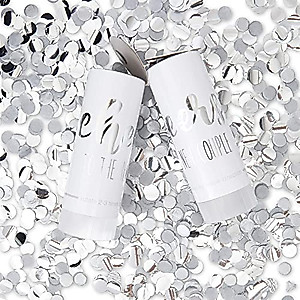 20 Pack Silver Foil Confetti Party Shakers for Wedding Reception, Engagement, Bulk Set (White, 1.5 x 4.3 In)
