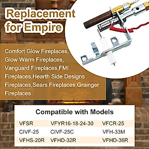 Aowoil 14D0477 Vent Free Gas Log, ODS Pilot Assembly, LP Propane Gas Fireplace Compatible with Empire FMI etc, Part Number LPG8414 LPG8404 PP225 R3623 14D0477 103778-01