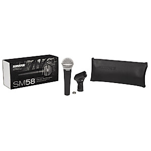 Shure SM58-LC Vocal Microphone with H&A Value Series XLR M to F Professional Microphone Cable - 10'